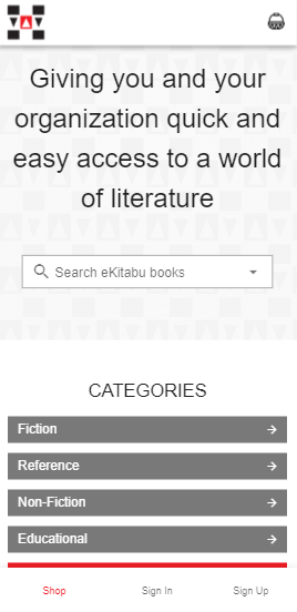 eKitabu Shop Homepage